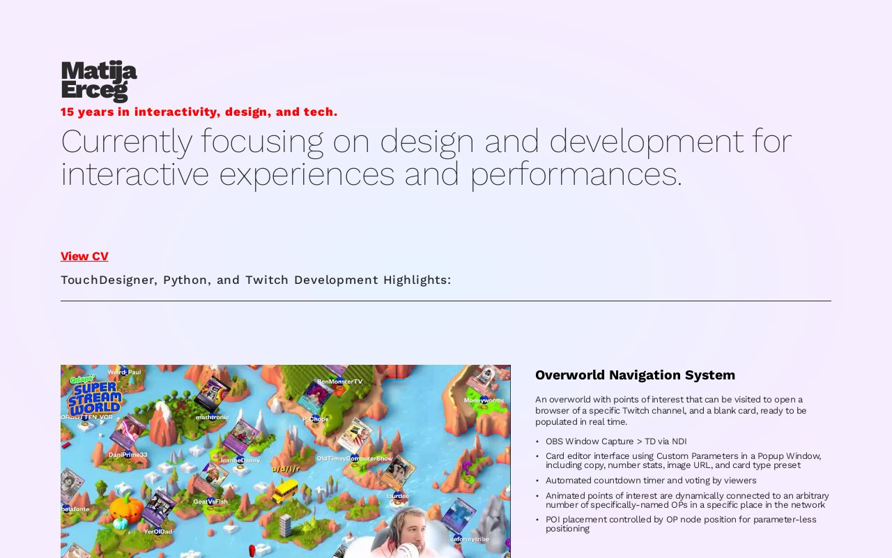 Matija Erceg Interactive Development